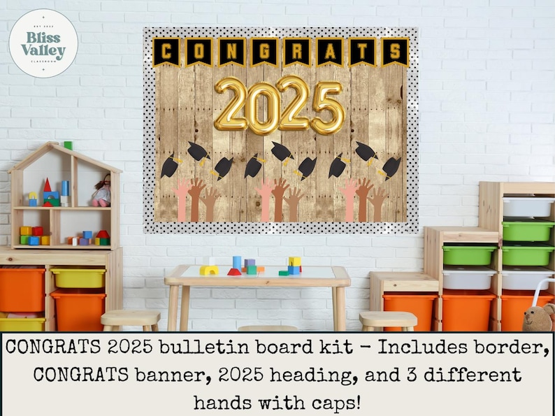 2025 Graduation Bulletin Board Kit: Congrats Banner (PDF & PNG) - Etsy