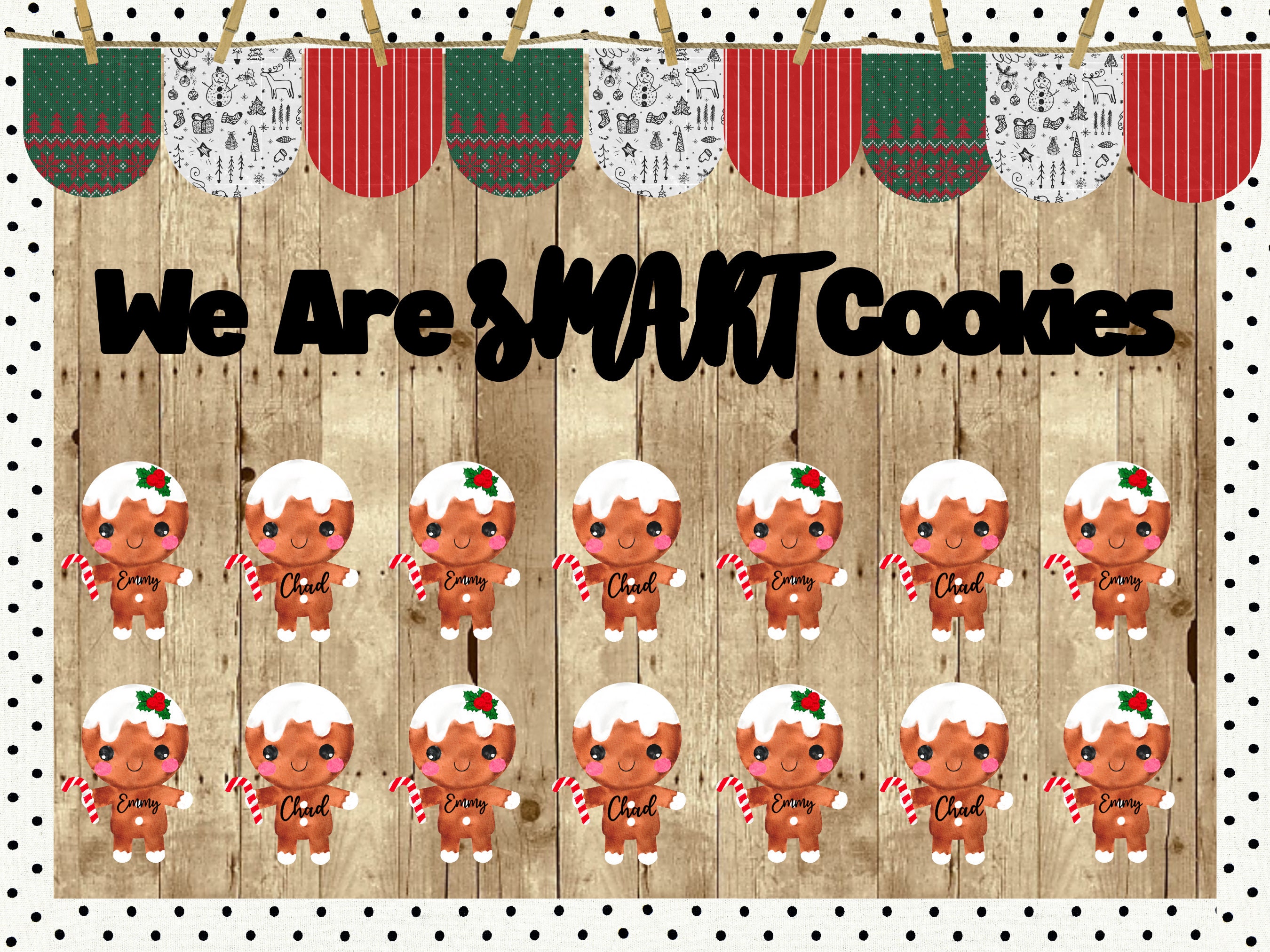 EDITABLE We Are Smart Cookies Christmas Classroom Winter Bulletin Board ...