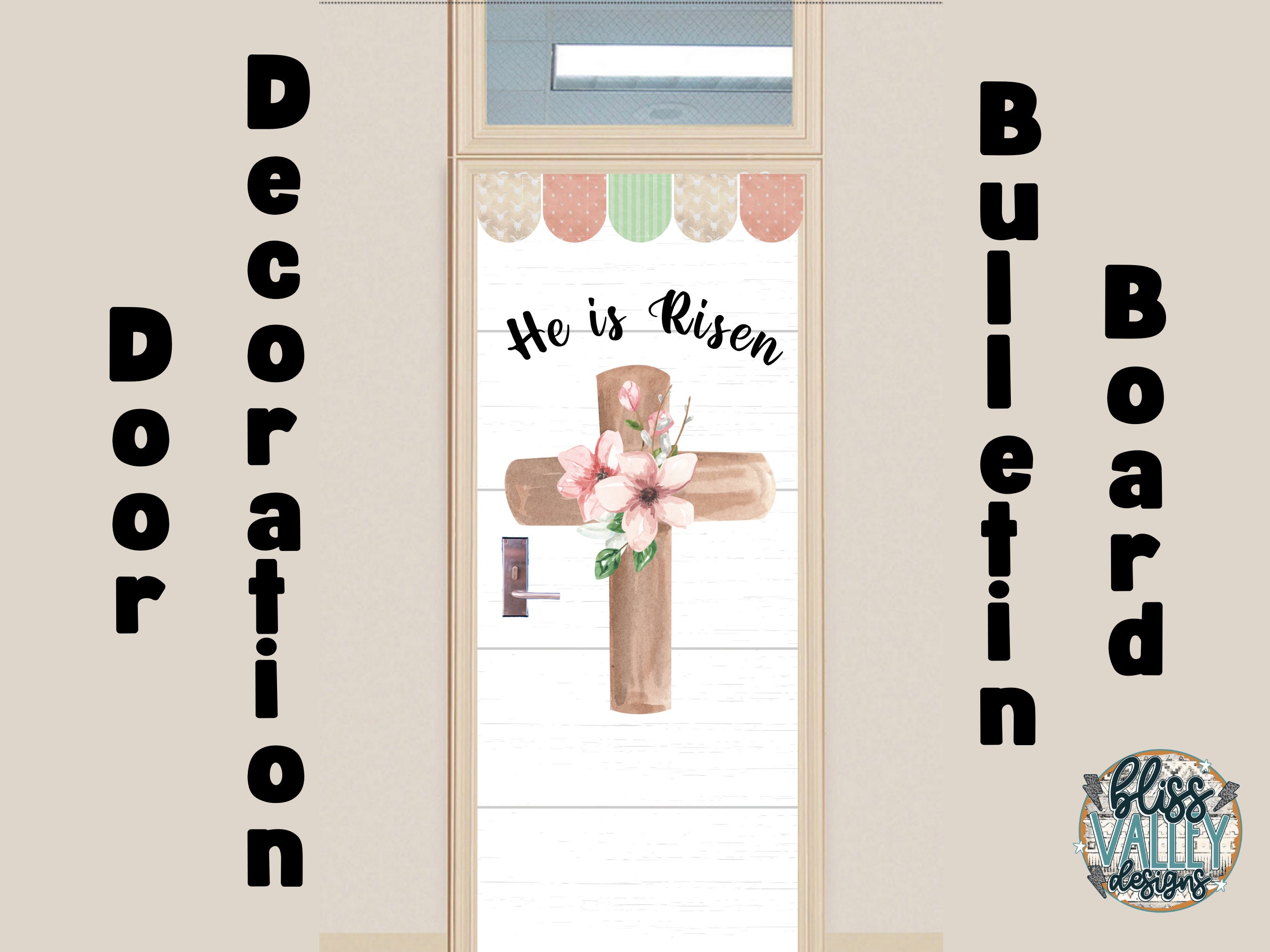He is Risen Printable Easter Classroom Bulletin Board Kit | Door ...