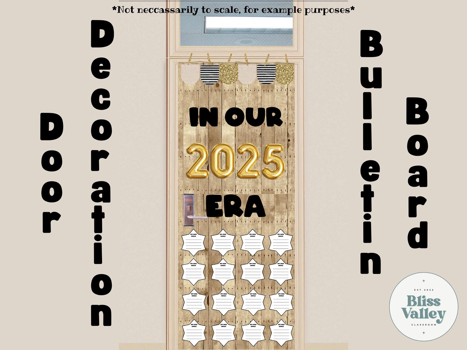 2025 New Year Classroom Bulletin Board Kit: Gold Balloons (digital ...