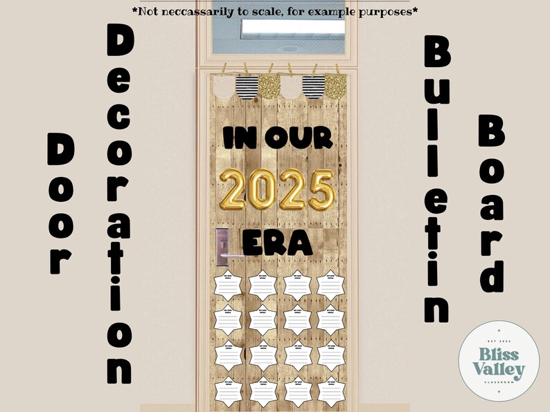 2025 New Year Classroom Bulletin Board Kit: Gold Balloons (digital ...