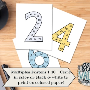 Multiples Posters Grey, Yellow, Blue or Black and White | Printable ...