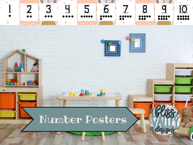 Carteles numéricos de Boho Dreams / Imprimible / Decoración del aula ...