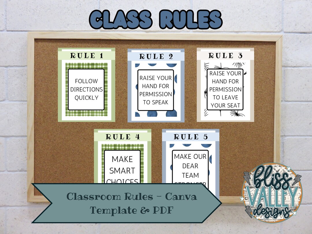 Editable Mountain Adventure Printable Classroom Rules Template ...