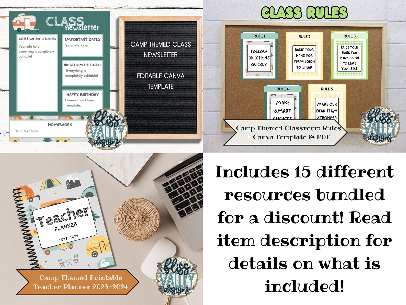 Camping Classroom Decor Bundle | Camp Classroom Theme | Pastel Decor ...