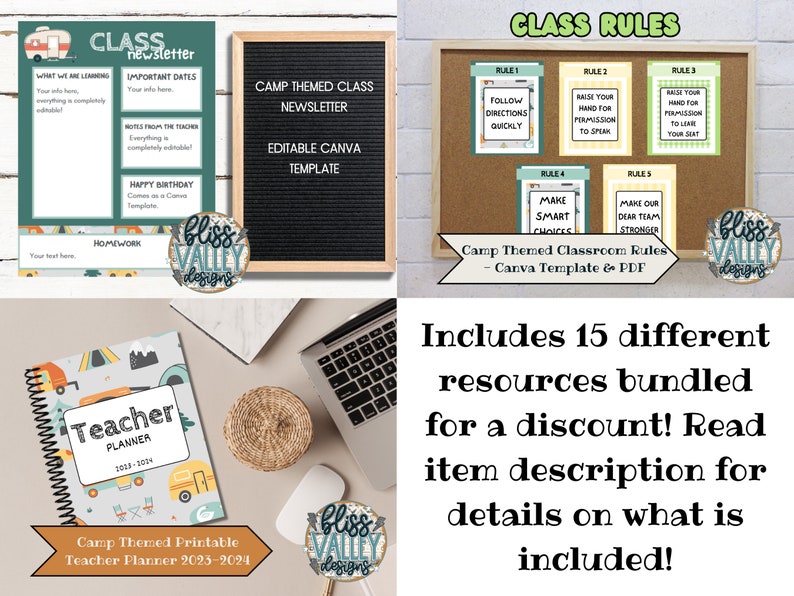 Camping Classroom Decor Bundle | Camp Classroom Theme | Pastel Decor ...