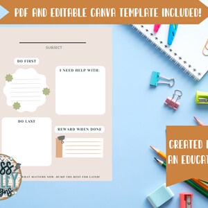 Editable Printable ADHD Daily Focus Planner for Adults, Children, and ...