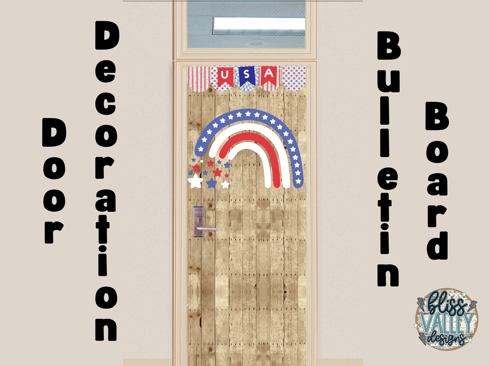 USA Printable Classroom Bulletin Board Kit | July Door Decoration ...