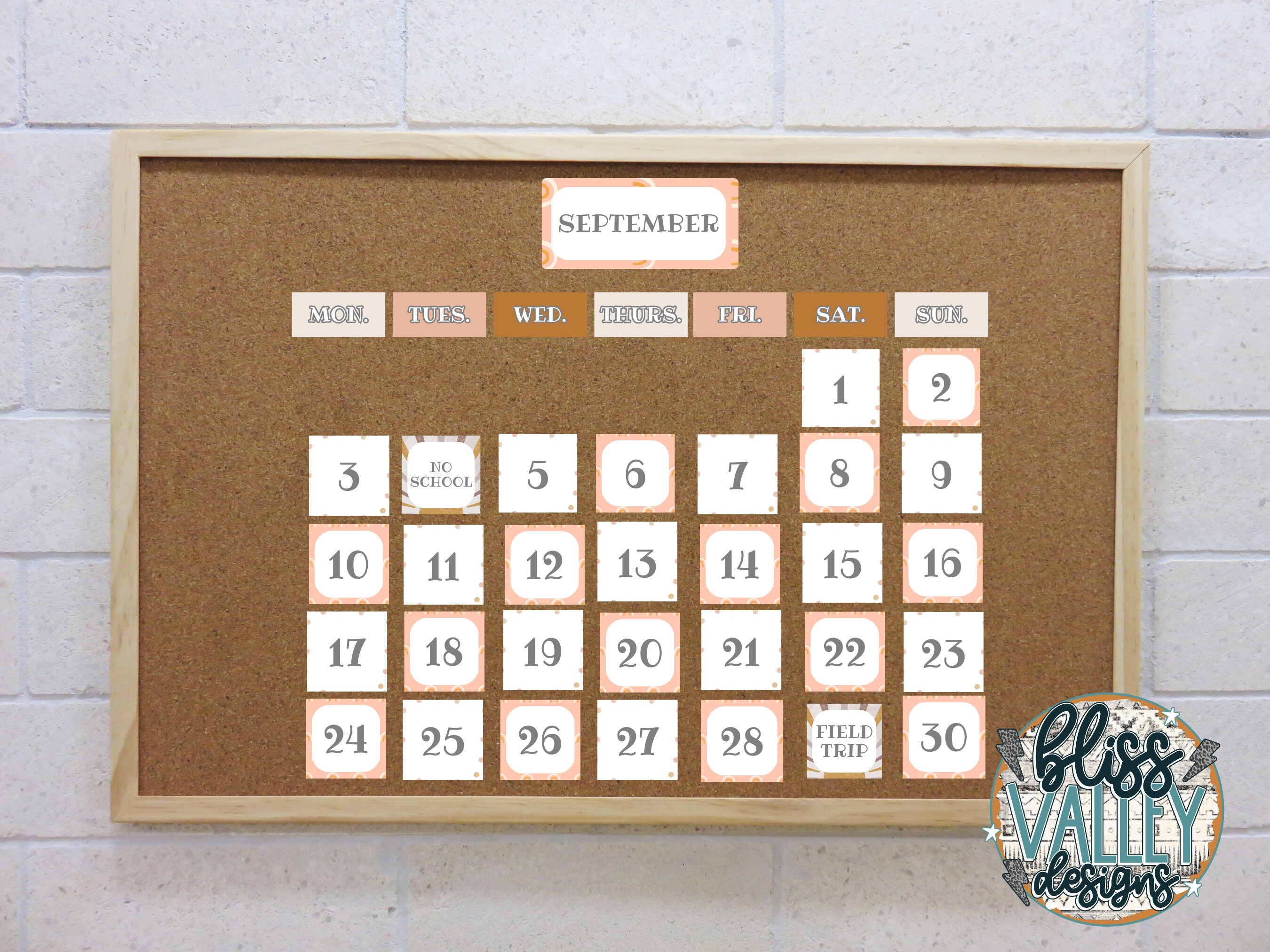 Boho Dreams Printable Classroom Calendar Kit | Back to School ...