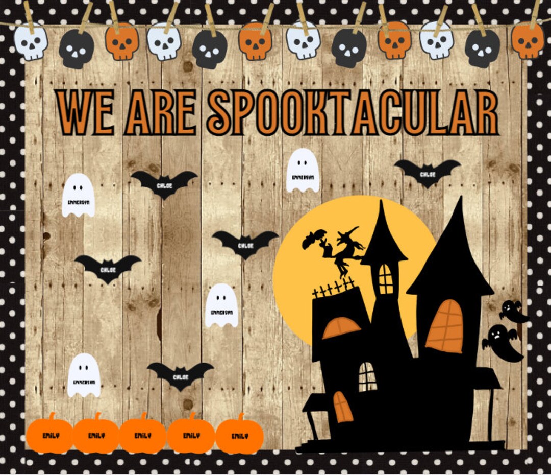 Spooktacular Halloween Bulletin Board Kit: Haunted House Classroom ...