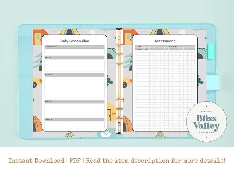 Camp Theme Printable Teacher Planner 2024-2025 | Summer School | Back ...