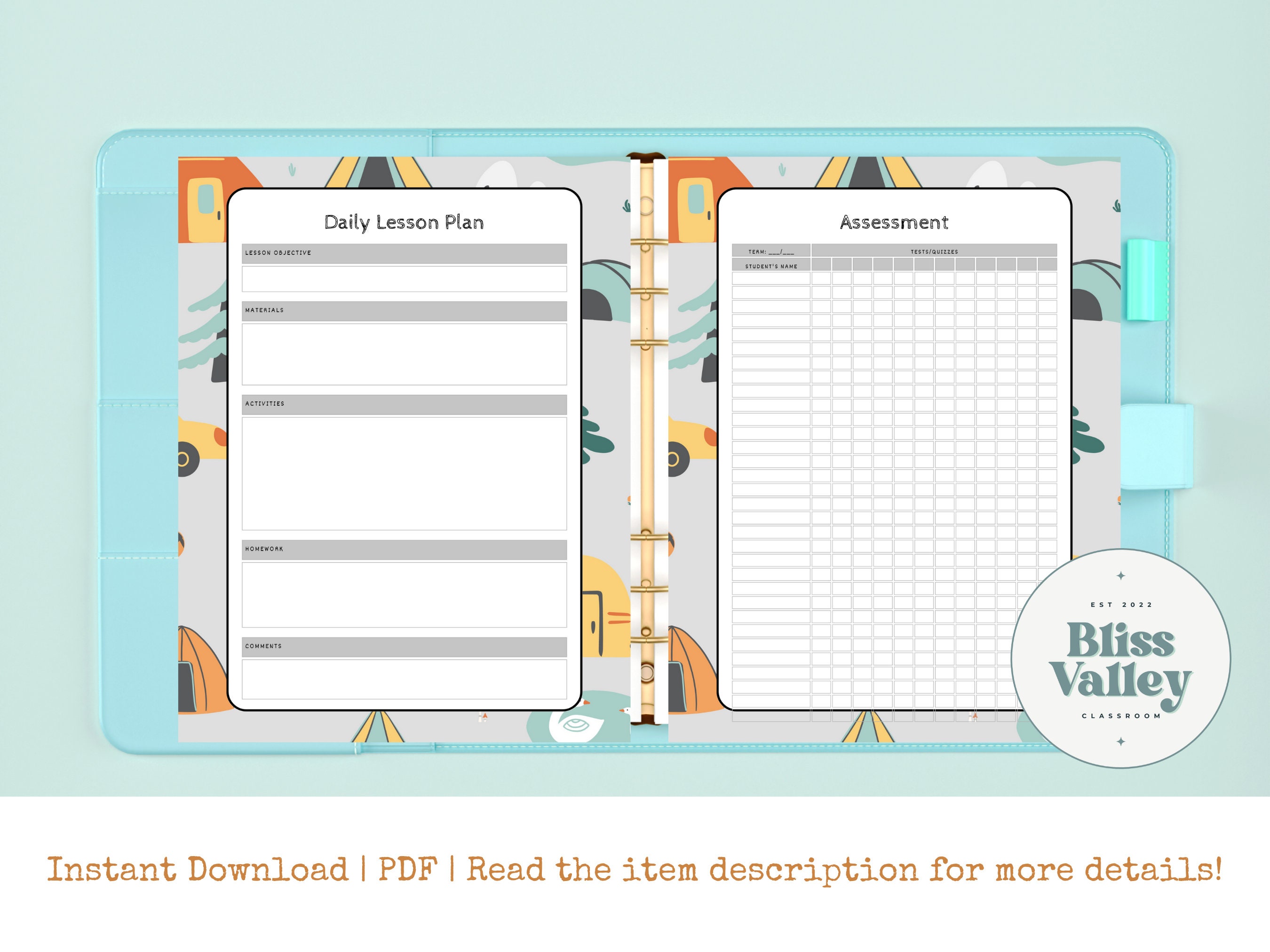 Camp Theme Printable Teacher Planner 2024-2025 Summer School Back to ...