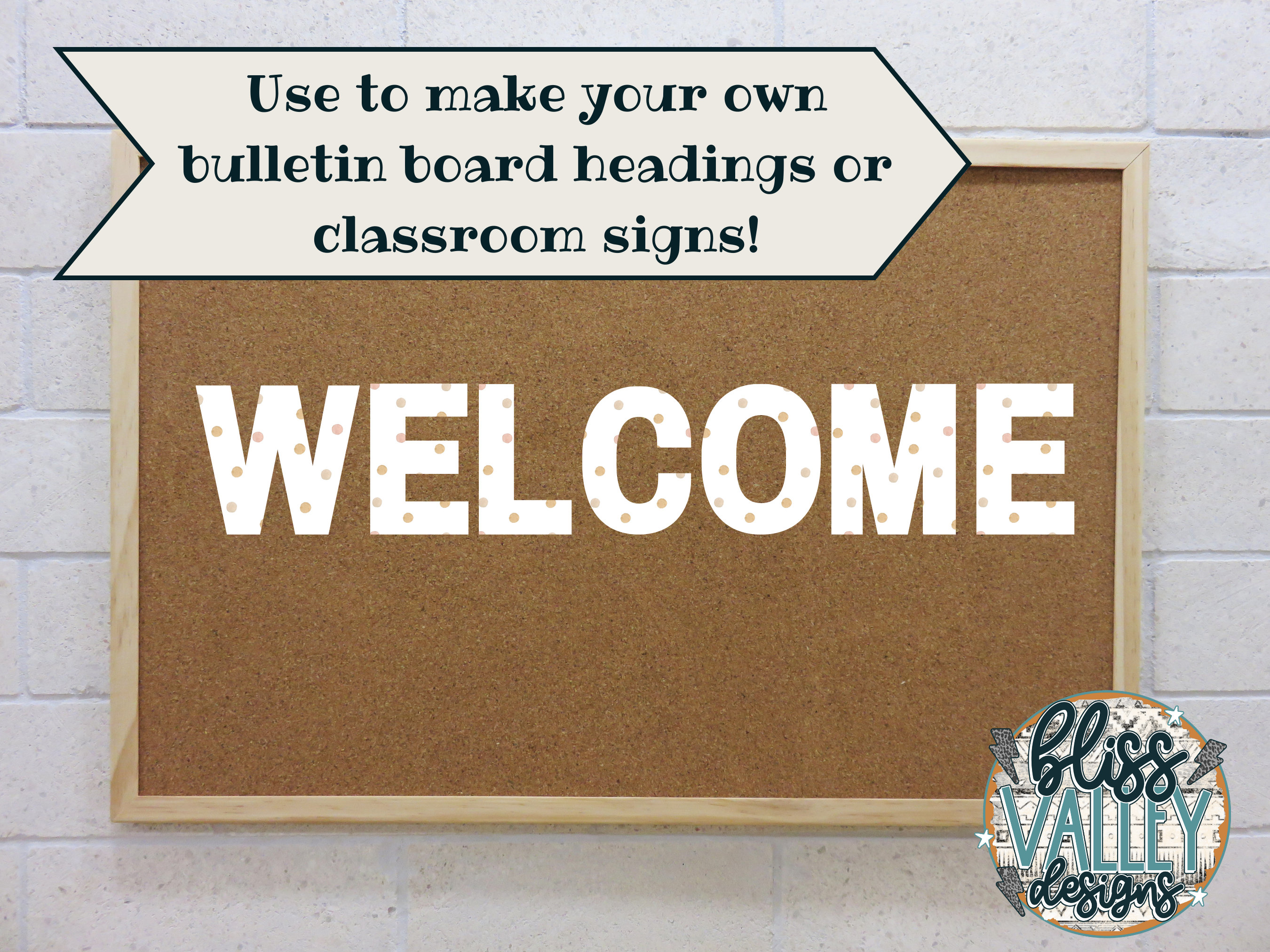 90's Boho Themed Printable Bulletin Board Letter Set | Classroom ...