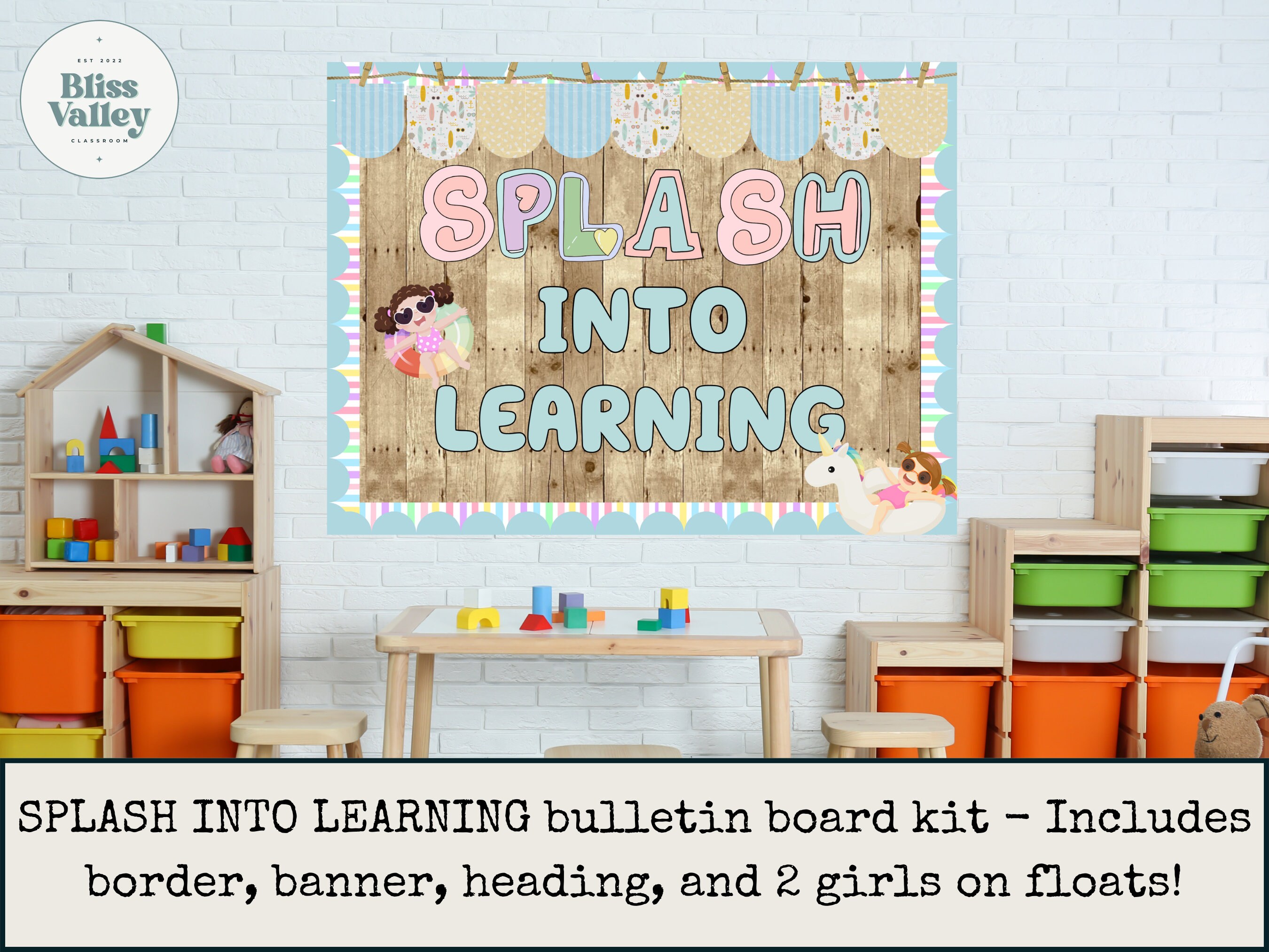 Splash Into Learning Printable Classroom Bulletin Board Kit Idea Door Decoration End of the Year ...