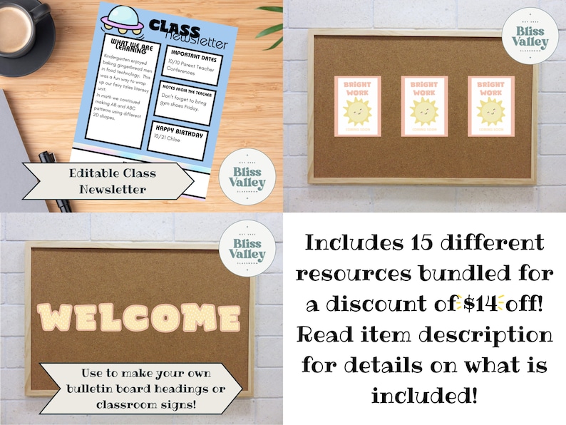 Editable Pastel Outerspace Class Theme Printable Classroom Decor Bundle ...