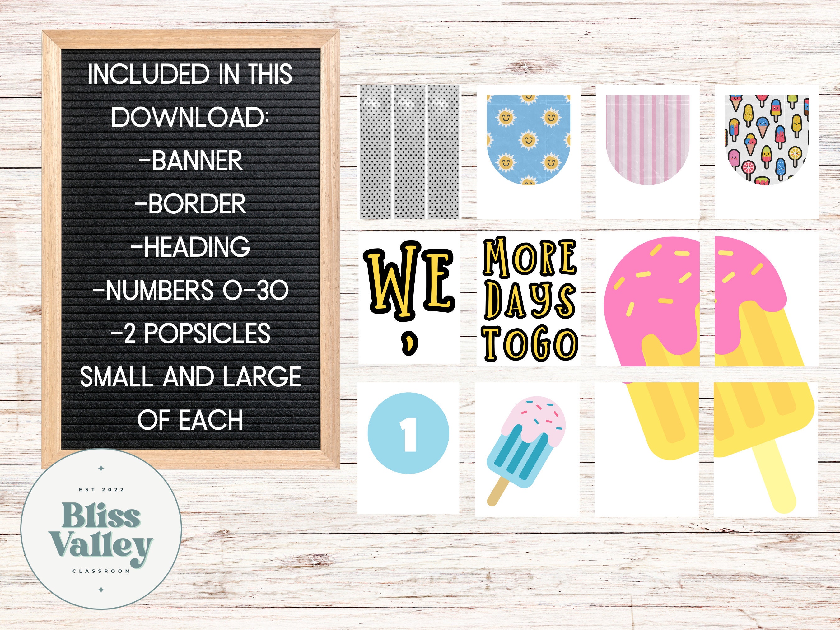 We're Poppin' Into Summer Countdown Printable Classroom Bulletin Board ...