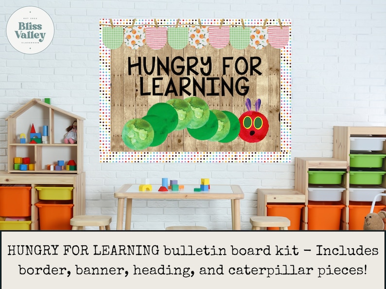 Caterpillar Classroom Bulletin Board Kit: Spring Reading Decor (digital ...