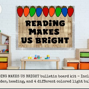 Reading Makes Us Bright Classroom Door Decoration Bulletin Board Kit ...