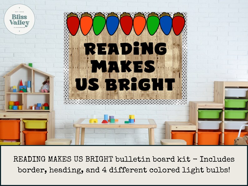 Reading Makes Us Bright Classroom Door Decoration Bulletin Board Kit ...