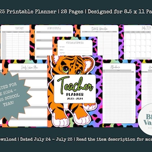 90s Retro Teacher Planner 2024-2025: Cheetah Neon Classroom Decor (PDF ...
