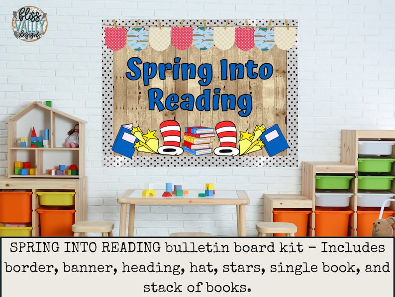 Spring Reading Month Bulletin Board Kit: Classroom Library Decor ...