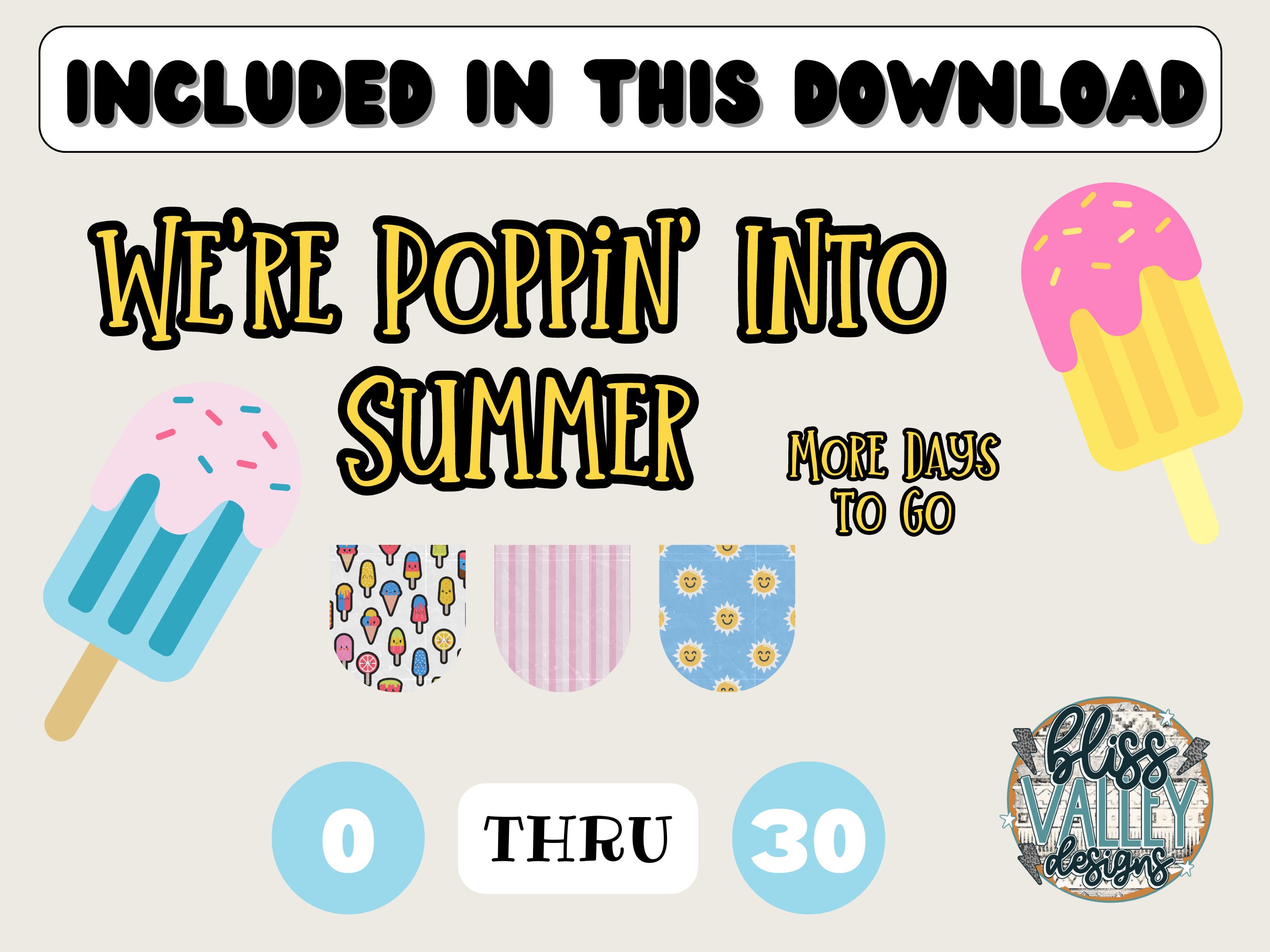 We're Poppin' Into Summer Countdown Printable - Etsy