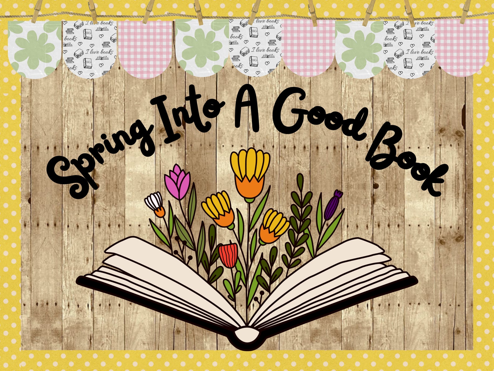 Spring Reading Bulletin Board Kit: Floral Classroom Decor (digital ...