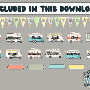 Camp Theme Birthday Bulletin Board Kit: Classroom Decor (digital ...