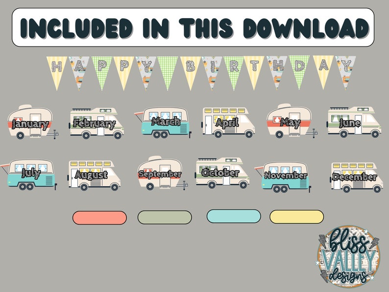 Camp Theme Birthday Bulletin Board Kit: Classroom Decor (digital ...