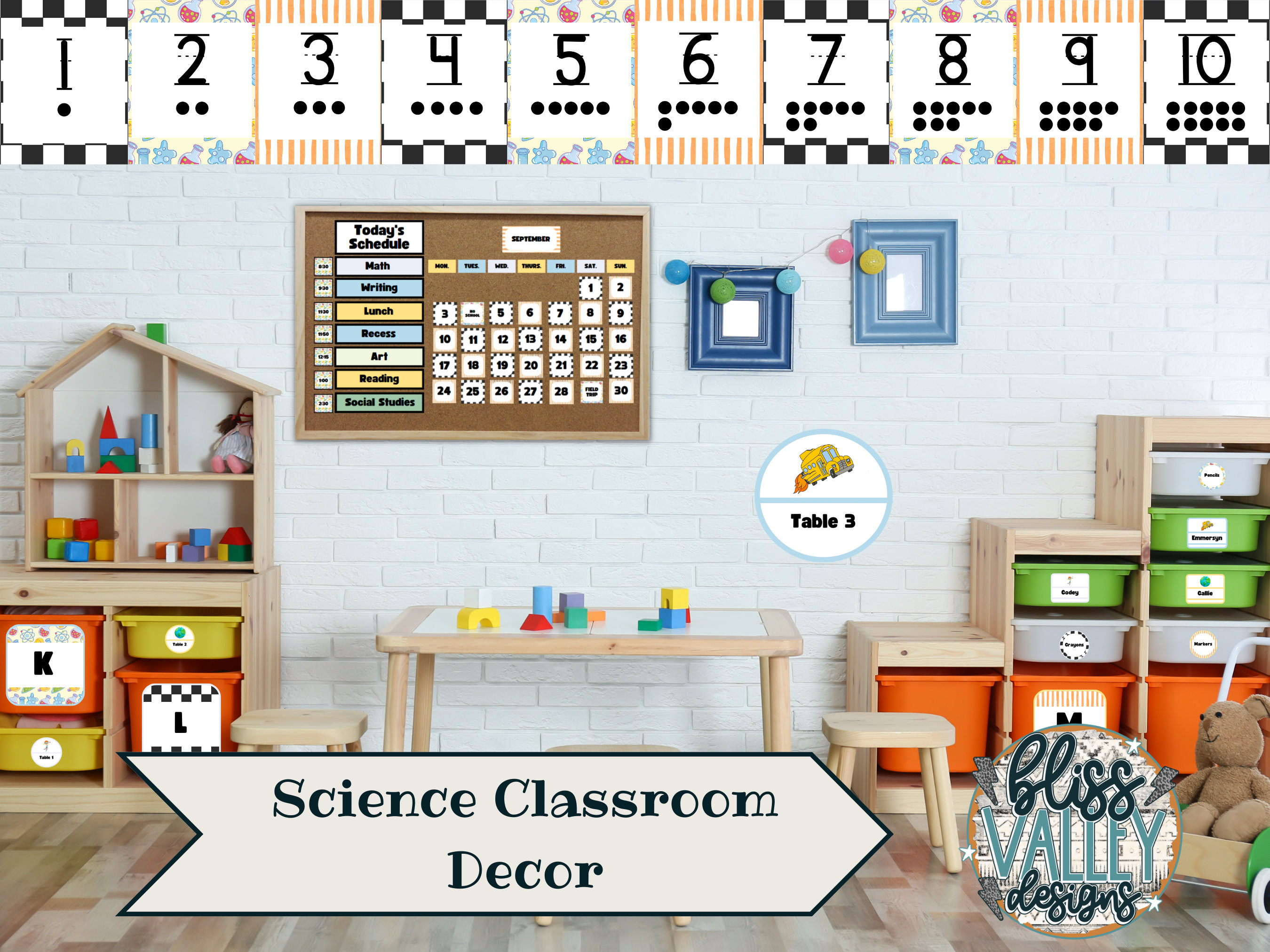 Editable Science Class School Bus Theme Printable Classroom - Etsy