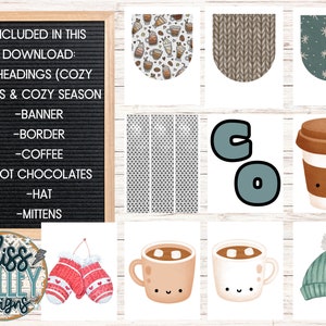 Cozy Vibes Winter Classroom Bulletin Board Kit: Coffee, Cocoa (digital ...