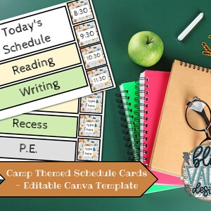 Editable Camp Theme Printable Classroom Schedule / Teacher Resources ...