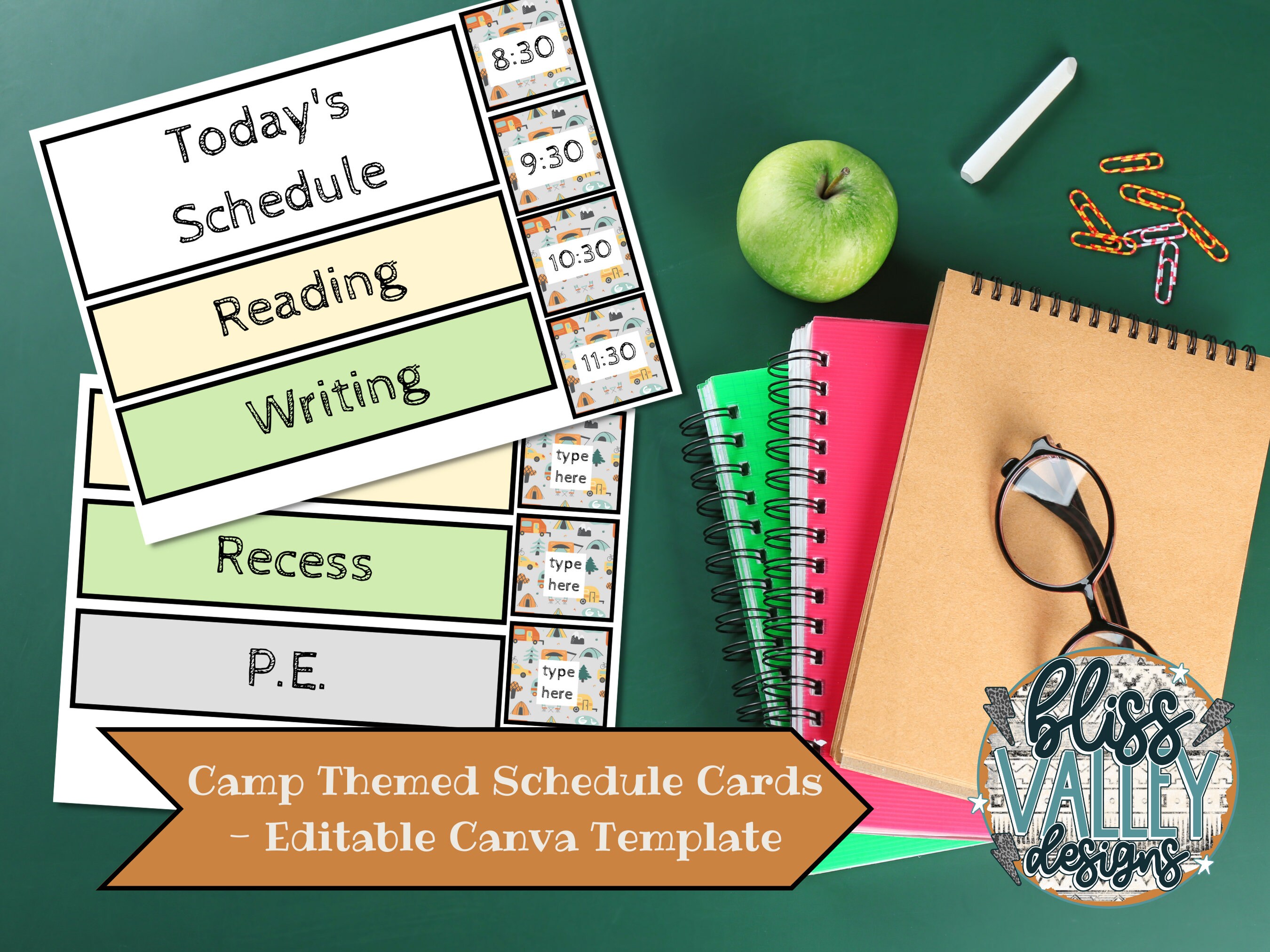 Editable Camp Theme Printable Classroom Schedule / Teacher Resources ...