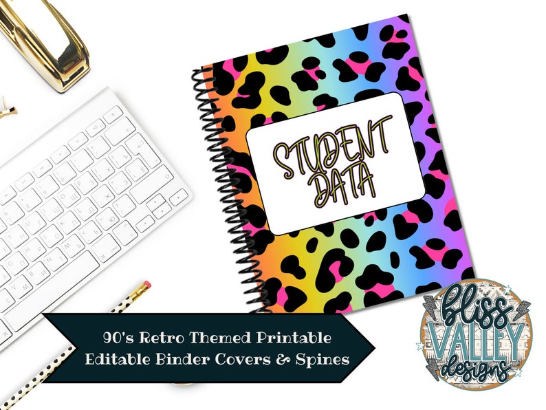 Editable 90's Retro Theme Printable Binder Cover and - Etsy Australia