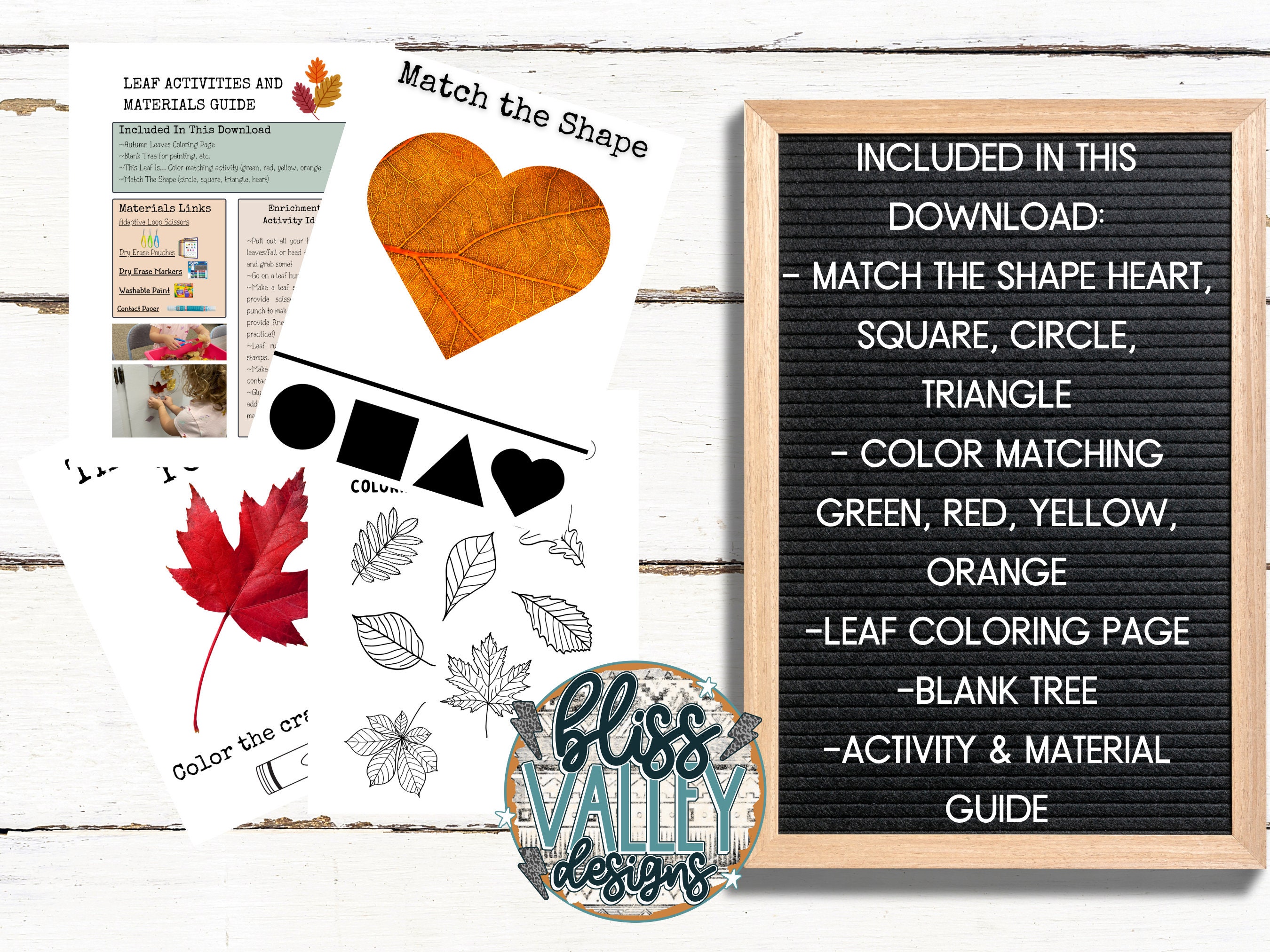 Preschool Homeschool Activity Pack for Leaf Unit Curriculum - Etsy