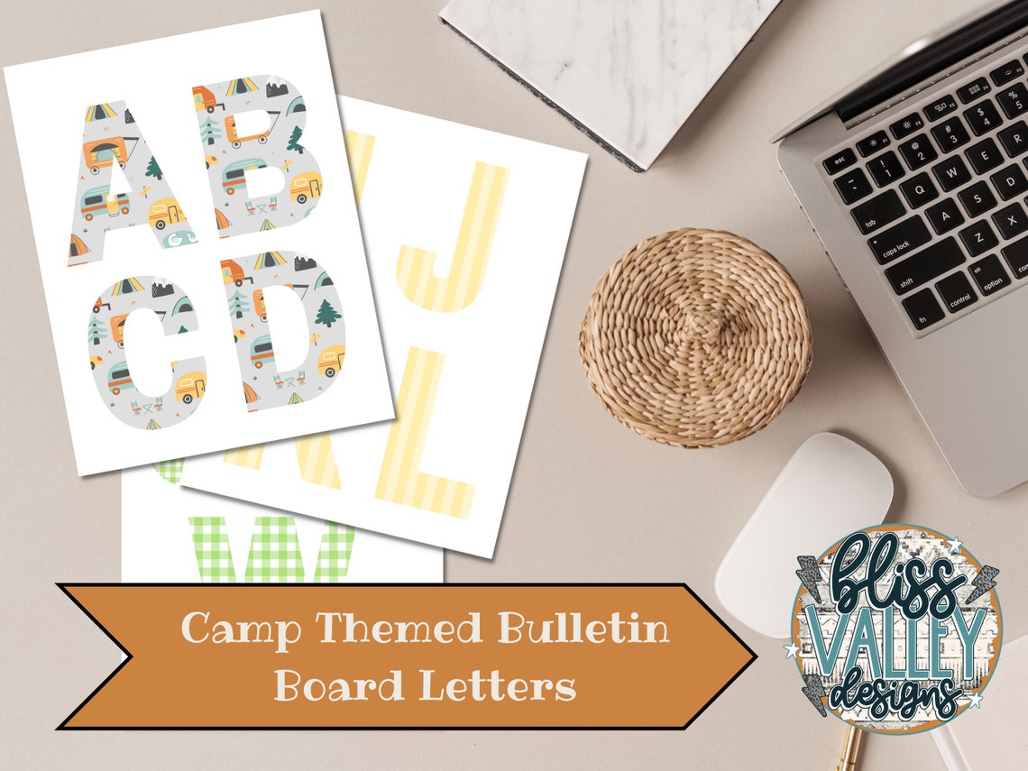 Camp Themed Printable Bulletin Board Letter Set / Digital Download ...