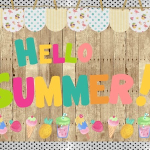 Hello Summer Bulletin Board Kit: Printable Classroom Decor (digital ...