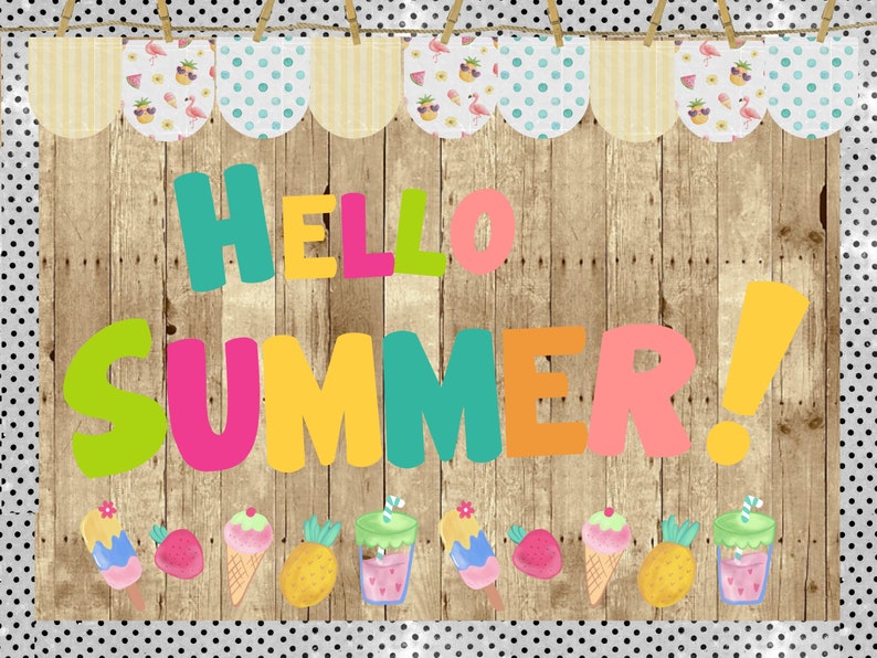 Hello Summer Bulletin Board Kit: Printable Classroom Decor (digital ...