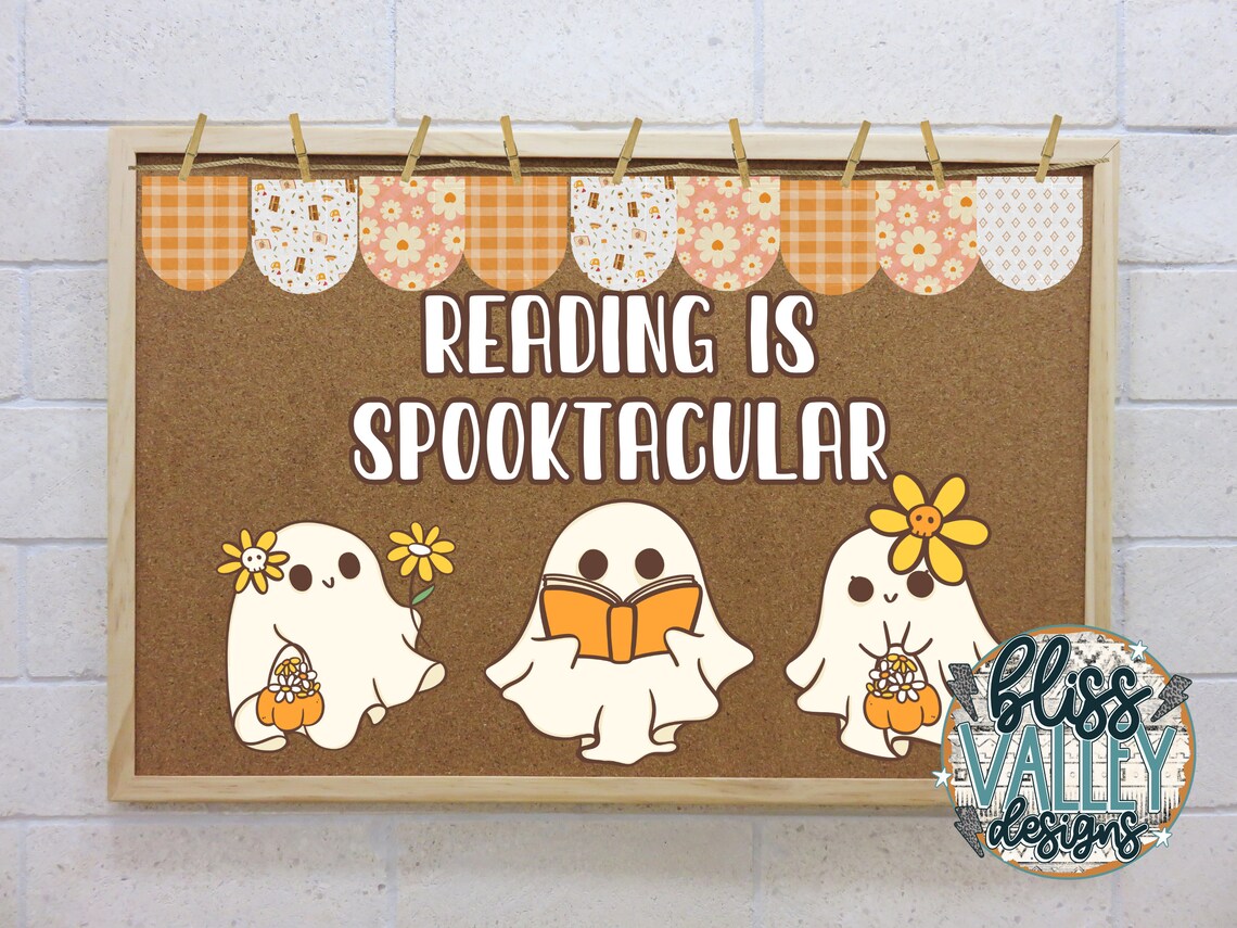 Retro Ghost Bulletin Board Kit: Spooktacular Fall Classroom Decor ...