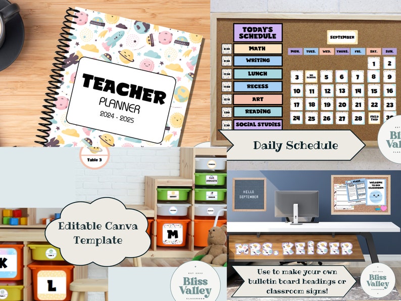 Editable Pastel Outerspace Class Theme Printable Classroom Decor Bundle ...
