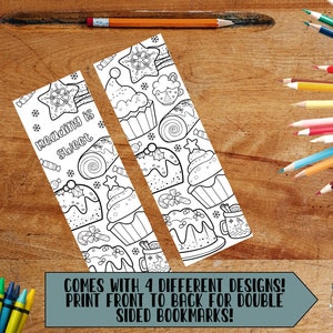 Color Your Own Set of 4 Printable Christmas Bookmarks / Bookmark Set ...