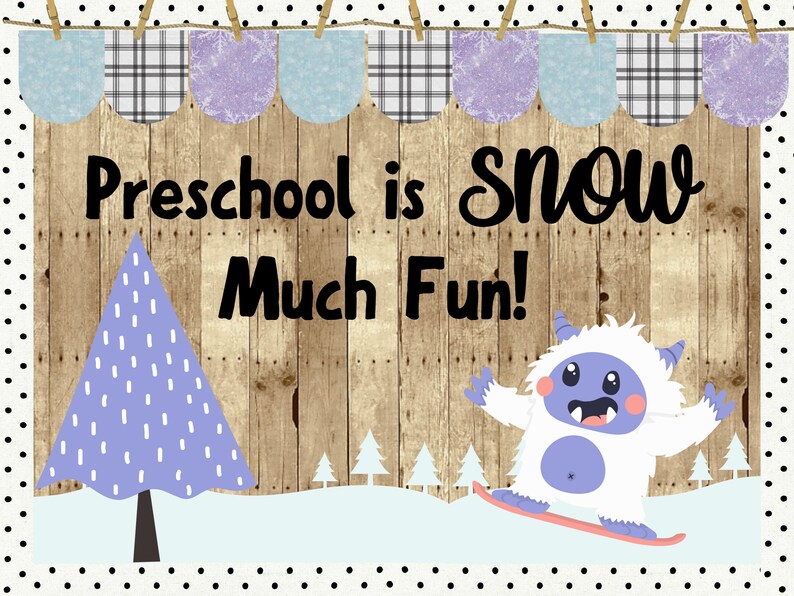 Learning is Snow Much Fun Yeti Winter Bulletin Board Kit With Headings ...