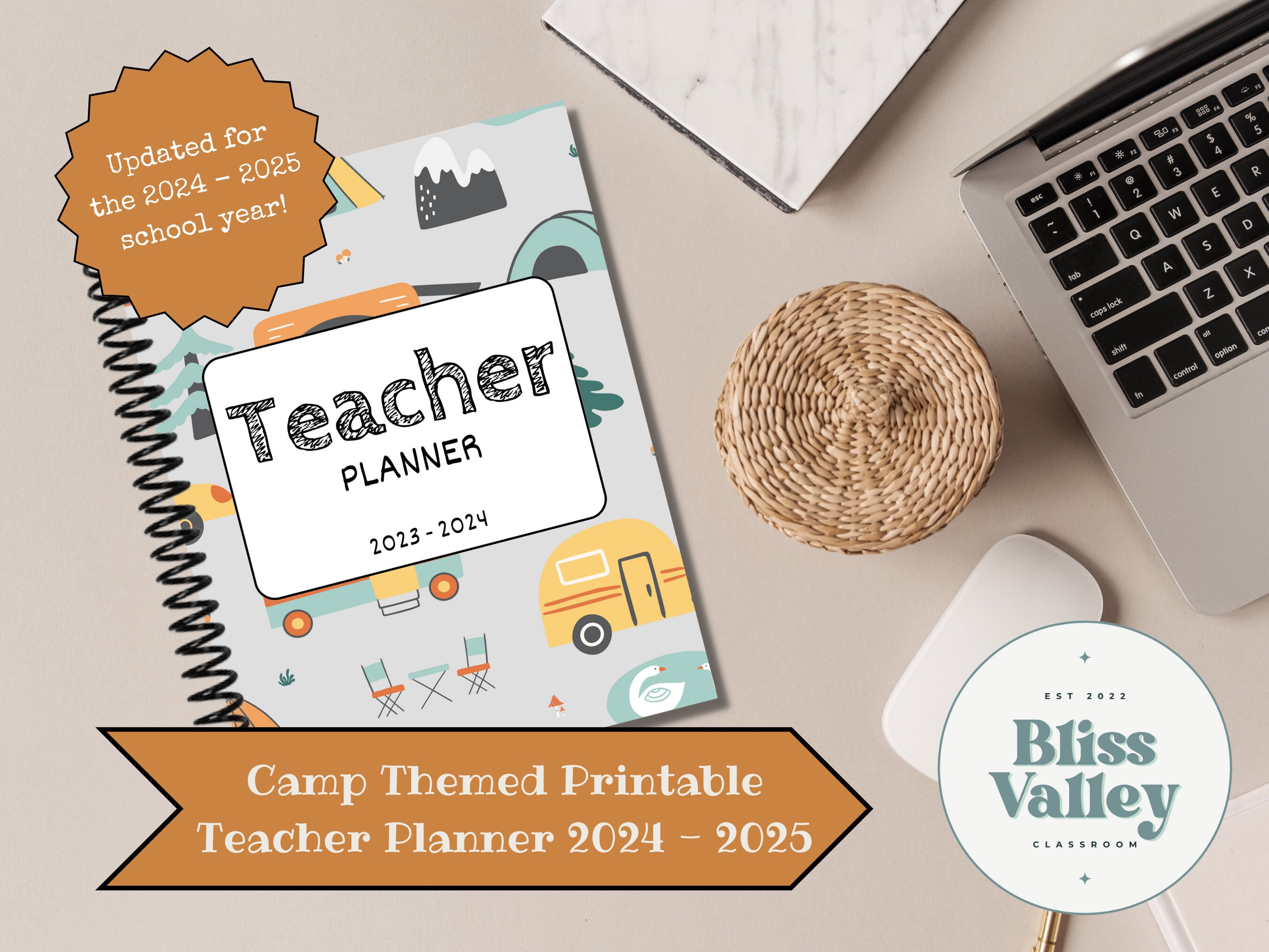 Camp Theme Printable Teacher Planner 2024-2025 | Summer School | Back ...