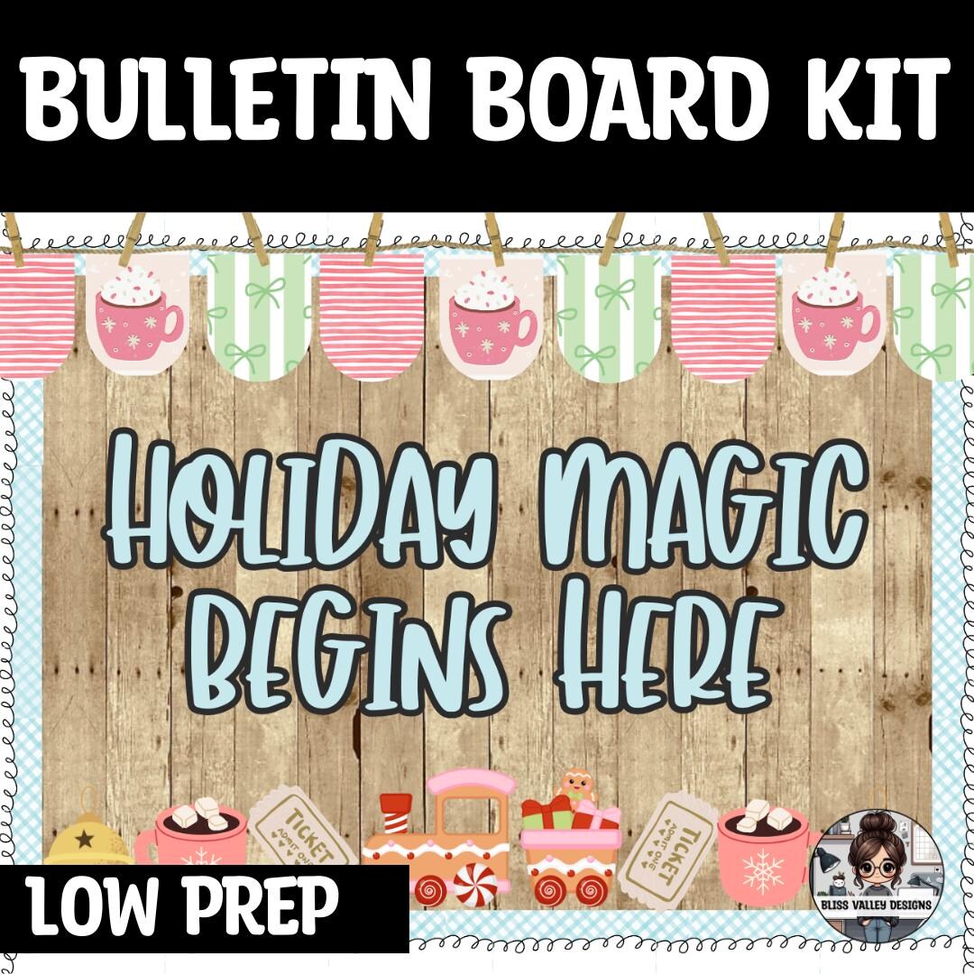 Christmas Train Express Printable Bulletin Board Kit | Holiday Door ...