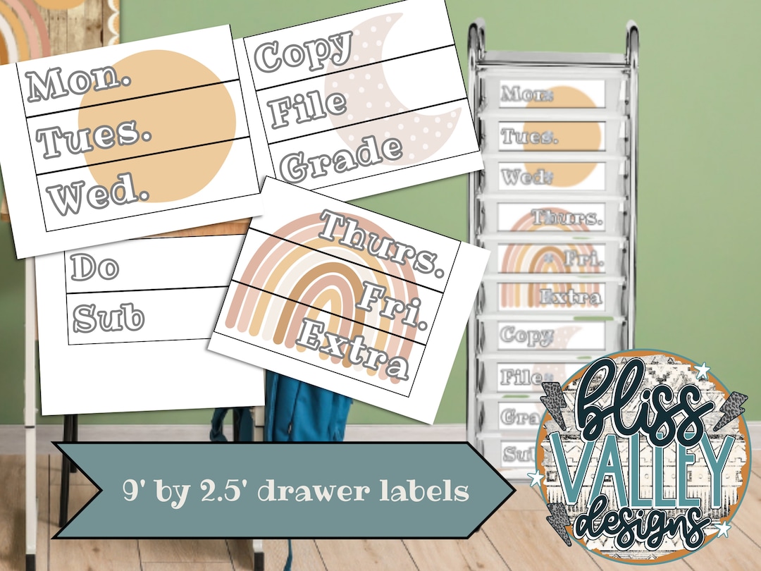 Boho Dreams Drawer Labels | Printable | Classroom Décor | 10 Drawer ...