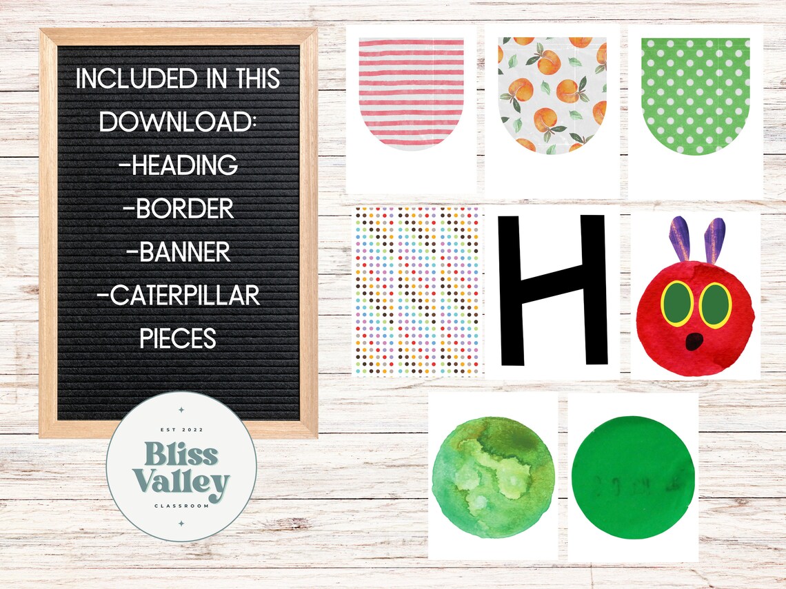Caterpillar Classroom Bulletin Board Kit: Spring Reading Decor (digital ...