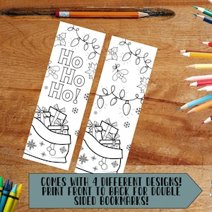 Color Your Own Set of 4 Printable Christmas Bookmarks / Bookmark Set ...