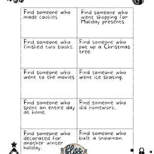 Find Someone Who... December Version, Great Game for School, Home ...