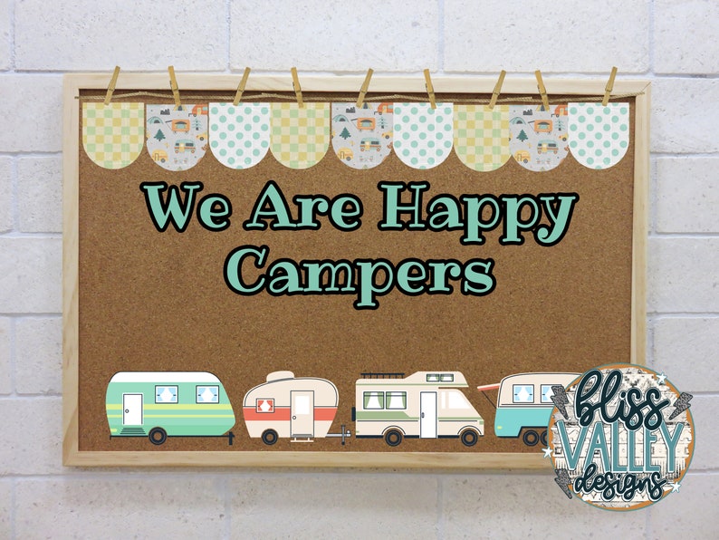 Happy Campers Classroom Bulletin Board Kit: Boho Camping Decor (digital ...