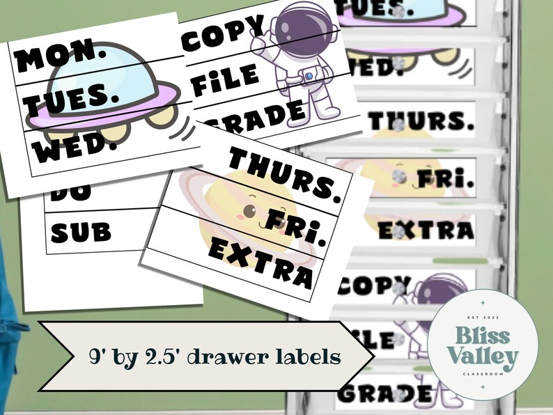 Editable Pastel Outerspace Theme Drawer Labels | Printable | Classroom ...